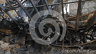 Destroyed House after Bomb Attacks in Ukraine. Ukraine War. Stock ...