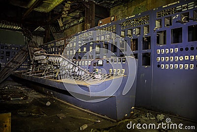 Destroyed By War And Abandoned Control Panel On Abandoned Power Plant ...