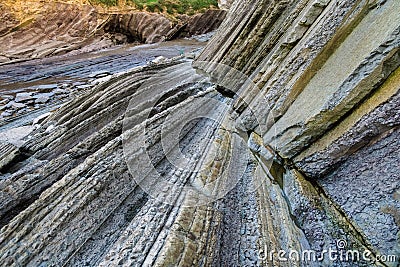 Detail Of Flysch, Rocks Of Sedimentary Origin That Slide Over Each ...