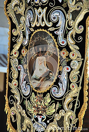 Detail Of The Procession Of The Virgin In The Holy Week Processions ...