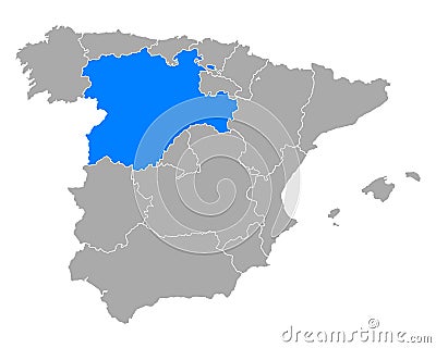 Map Of Castile And Leon In Spain Vector Illustration | CartoonDealer ...
