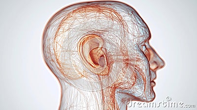 Detailed Anatomy Illustration Shows Human Ear Structures. Outer Ear ...