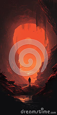 Detailed Cave Illustration With Post-apocalyptic Theme | CartoonDealer ...