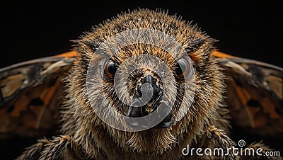 Detailed Close Up Of A Hawk Moths Proboscis Eyes And Wing Patterns In ...