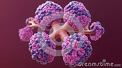 Microscopic 3D Render Of Alveoli In Lungs Pulmonary Structure ...