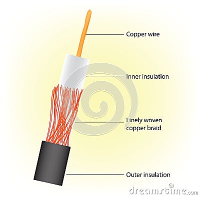 Detailed Diagram Of Coaxial Cable Cartoon Vector | CartoonDealer.com ...