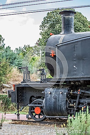 Detailed Front View Of Old Train, Cloudy Sky Stock Image ...