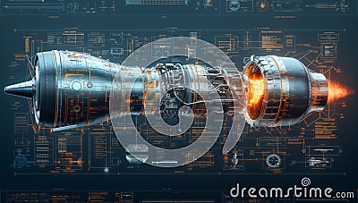 Futuristic Hightech Rocket Engine Concept Art With Advanced Propulsion ...