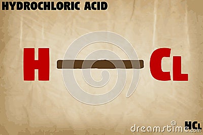 Detailed Illustration Of The Molecule Of Hydrochloric Acid Cartoon ...