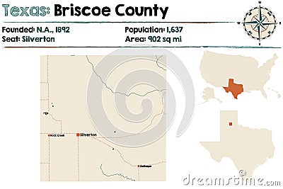 Map Of Briscoe County In Texas Vector Illustration | CartoonDealer.com ...