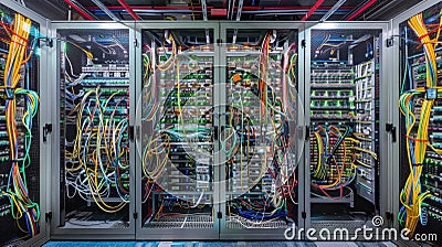 Detailed Overview Of A Server Room Showcasing Servers, Lighting, And ...
