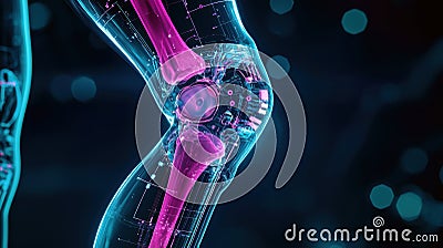 Knee Joint With Endoprosthesis Implant And Digital Alignment Markers ...