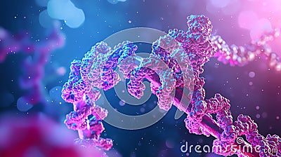 A Detailed Rendering Of A Ribosome Translating MRNA Into A Polypeptide ...