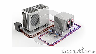 A Detailed Setup Of An HVAC System, Showcasing Intricate Connections ...