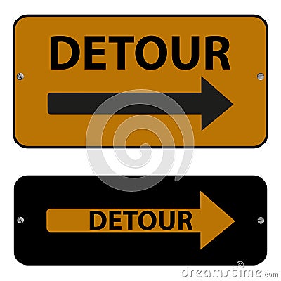 Detour Signs Vector Illustration | CartoonDealer.com #45374542