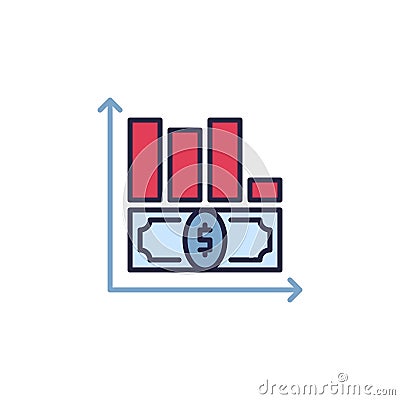 Devaluation Money Graph Vector Currency Value Lowering Colored Icon ...