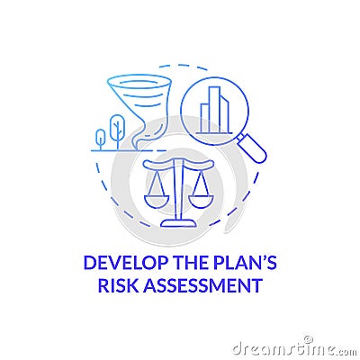 Develop Plan Risk Assessment Blue Gradient Concept Icon Vector Illustration | CartoonDealer.com ...