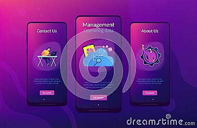 Cloud Management App Interface Template. Cartoon Vector | CartoonDealer.com #127648911