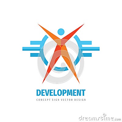 Development Human Logo Template Design. People Concept Vector Logo Sign ...