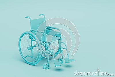Device For The Movement Of Paralyzed People. A Blue Wheelchair On A ...