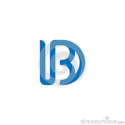Abstract Initial Letter IDB Logo Vector Blue | CartoonDealer.com #196809018