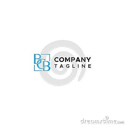 Initial Letter BCB Logo With Square Outline Vector Illustration ...