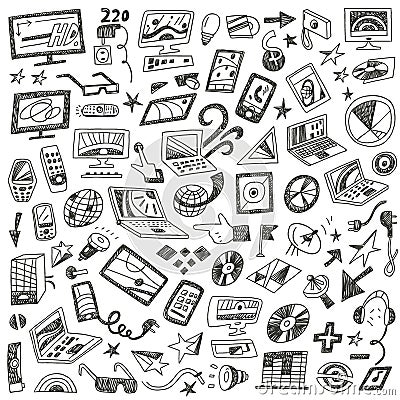 Devices , Computers - Doodles Set Stock Vector - Image: 39393113