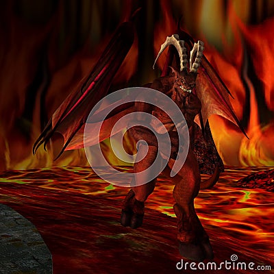 Devil With Background Royalty-Free Stock Image | CartoonDealer.com #5402782