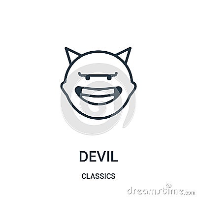 Devil Icon Vector From Classics Collection. Thin Line Devil Outline ...