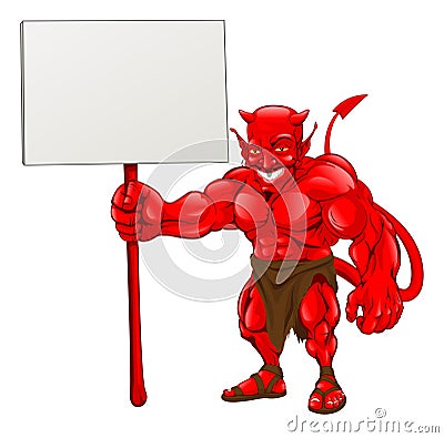 Devil Standing Holding Sign Stock Image - Image: 20777971