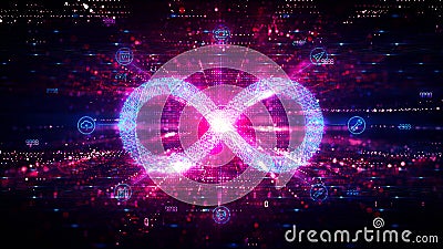 DevOps Concept With Infinite Loop On Abstract Technology Background ...