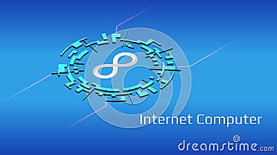 Dfinity Internet Computer ICP Isometric Token Symbol In Digital Circle ...