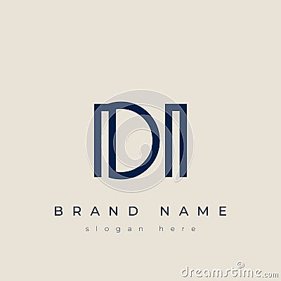 DI Alphabet Letter Icon Logo Cartoon Vector | CartoonDealer.com #355996201