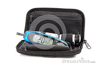 Diabetes Glucose Level Blood Test Glucometer Kit Stock Images - Image ...