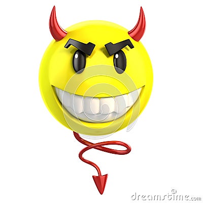 Sistema Del Vector De Los Smiley Del Demonio Emoticons Sonrientes De La ...
