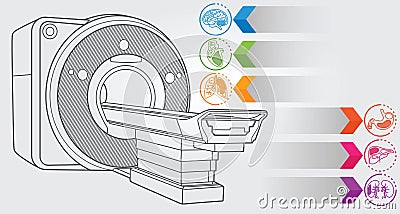 Diagnostic D'IRM Illustration de Vecteur - Image: 70238731