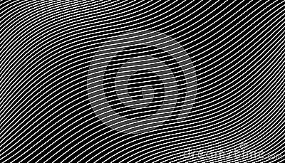 Diagonal Wave Lines Black Pattern, Striped Seamless Texture With ...