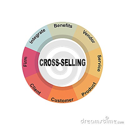 Diagram Concept With Cross-Selling Text And Keywords. EPS 10 Isolated ...