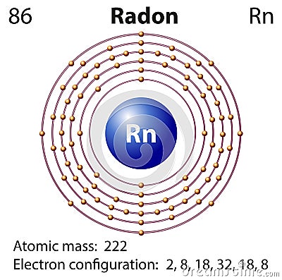 Diagram Representation Of The Element Radon Stock Illustration - Image ...