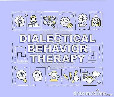 Dialectical Behavior Therapy Word Concepts Blue Banner Vector ...