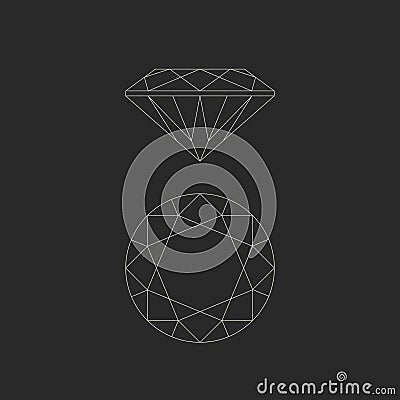 Diamond Line Drawing Vector Illustration | CartoonDealer.com #87750846