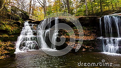 Diamond Notch Falls in Catskill Mountains, New York Stock Footage ...