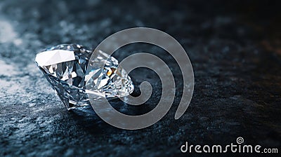 Diamond On Reflective Dark Surface Background Stock Photo ...