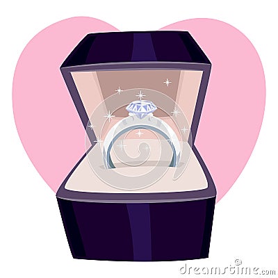 Diamond Ring In A Box Vector Illustration | CartoonDealer.com #71229131
