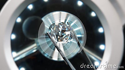 Big Diamond Under Magnifying Glass Stock Footage - Video of jewel ...