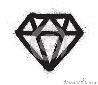 Graffiti Diamond Sprayed In Black Over White Vector Illustration ...