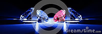 Diamonds Close-up with Blue Ray Stock Image - Image of crystal, fashion ...