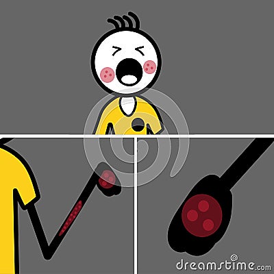 Stickman Stickmen In Pain After An Injury To Face, Arms, And Legs Stock ...