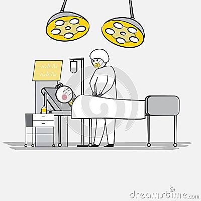 Stickman, Stickman Lying On Hospital Bed Being Treated By A Doctor ...