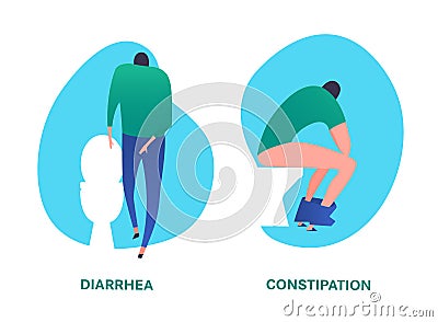 Diarrhea And Constipation Image Cartoon Vector | CartoonDealer.com ...